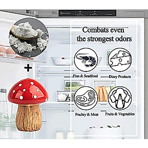 2 Mushroom Baking Soda Holder For Refrigerator Baking-Soda Fridge Odor Absorber Smell Remover Cute Fridge Deodorizer Refrigerator Odor Eliminator(No Soda)