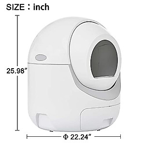 Self Cleaning Cat Litter Box, Automatic cat Litter Box with APP Control for Multiple Cats and All Kinds of cat Litter, White