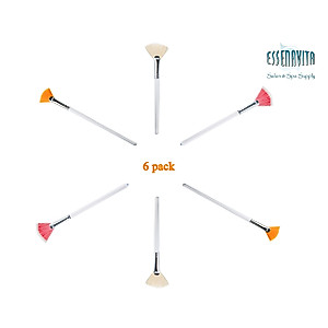 essenavita fan mask brush set of 6 pieces mask application fan brush glycolic fan brush boar head fan brush