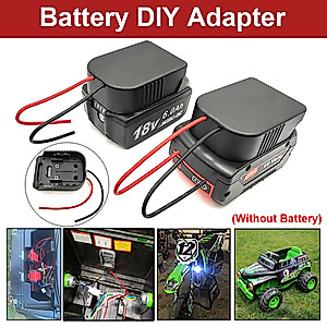 QINIZX Power Wheels Adaptor for Bosch/Makita 18V 14.4V Battery Power Mount Connector Adapter Dock Holder with 12 awg Wires DIY Power Tools RC Toys Robotics