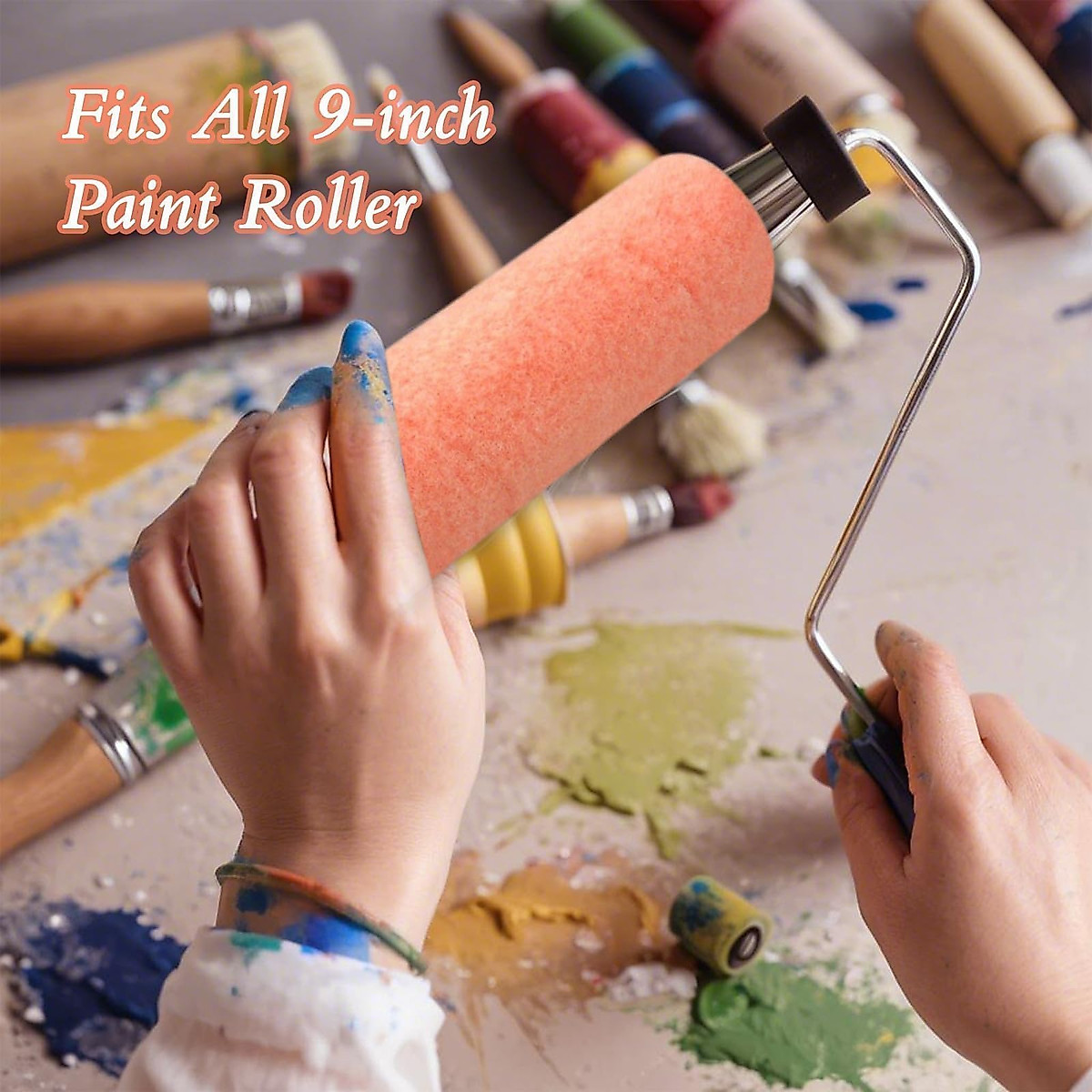 King Origin Paint Roller Covers, 18 Pack, 9 Inch Paint Roller, 3/8 Nap High Dense Roller Covers for Smooth and Textured Rough Surfaces