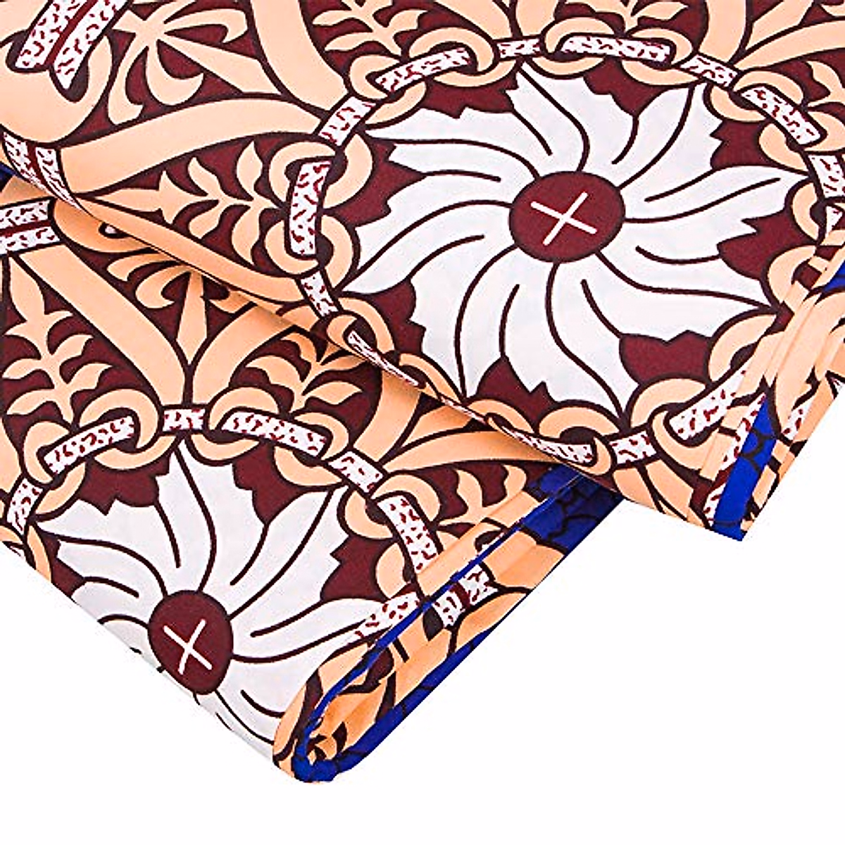 African Polyester Wax Prints Fabric Ankara Real Wax 6 Yards African Fabric for Party Dress FP6393