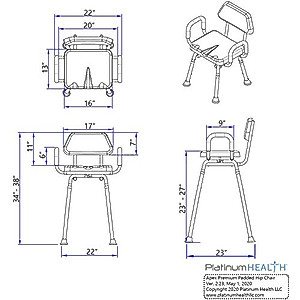 Platinum Health Hip Chair, APEX(tm) Premium, Padded, Height Adjustable, SEAT-Angle Adjustable Hip Chair. Doctor and Rehab Specialist Recommended