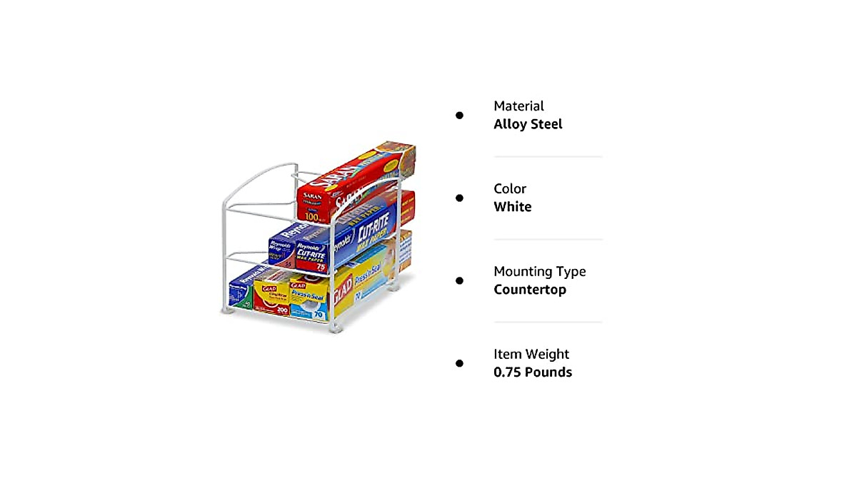 SimpleHouseware Kitchen Wrap Organizer Rack | Space-Saving & Durable