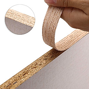 Skelang Red Oak Wood Veneer Edge Banding Preglued Iron-On with Hot Melt Adhesive Edgebanding Flexible Wood Tape (2" x 50')