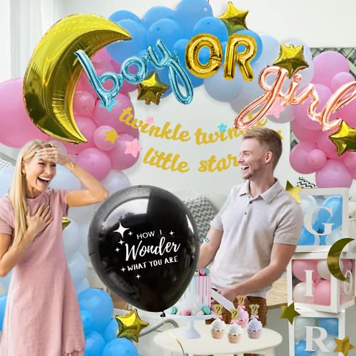 191 PC Twinkle Twinkle Little Star Gender Reveal Decorations - Includes Gender Reveal Balloon Arch Garland & GIRL BOY Balloon Boxes & Gender Reveal Balloon and More – Gender Reveal Ideas