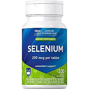 Rite Aid Selenium Tablets 200 mcg, 100 Count, Natural Mineral and Antioxidant, Essential Support for The Body