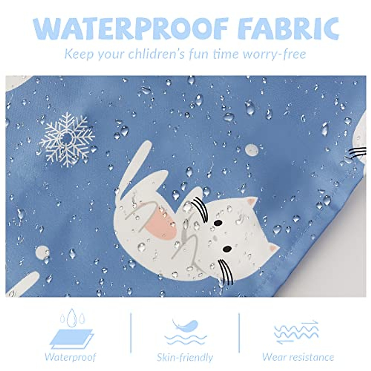 FUSOTO Cat Kids Aprons for Boys Girls, Arts and Crafts for Kids, Kids Kitchen Cooking Waterproof Apron for Ages 6-12, Kids Artist Painting Apron with Pockets