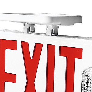 Led Exit Signs With Emergency Lights, Red Emergency Signage AC85 to 265V Emergency Exit Sign With 2 Emergency Light for Schools, Churches, Hospitals
