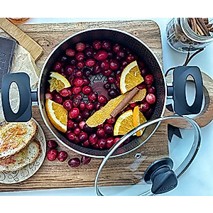 IMUSA USA 5 Quart Talent Master Line Nonstick Dutch Oven with Glass lid & Thermal Signal, Brown, (IMU-20077)