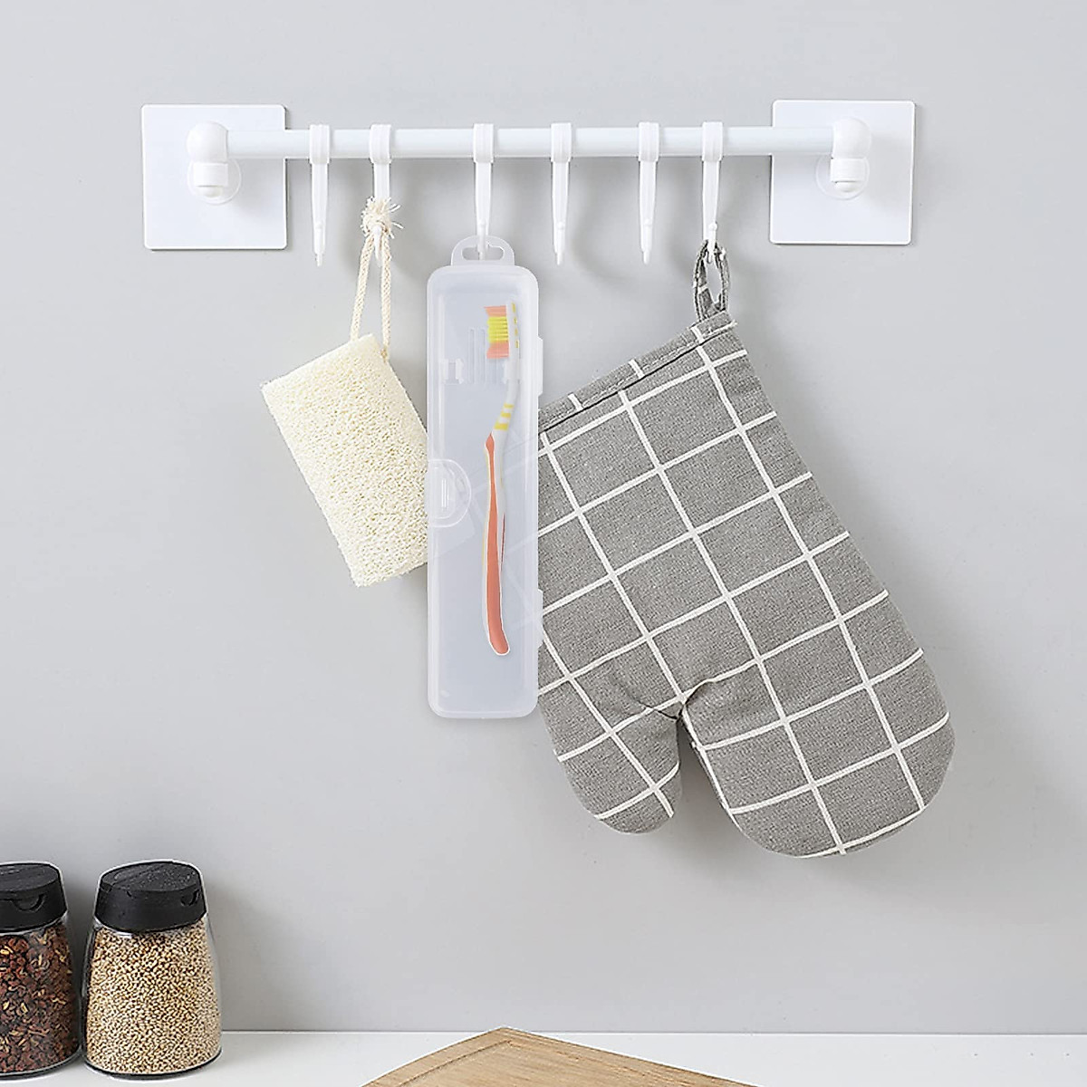 LINKIM BOLLY 5Pcs Portable Travel Toothbrush Case Double Card Slots Transparent Hard Plastic Toothbrush Box Dust-Proof Toothbrush Toothpaste Box Holder Toothbrush Protector for Camping, Travel