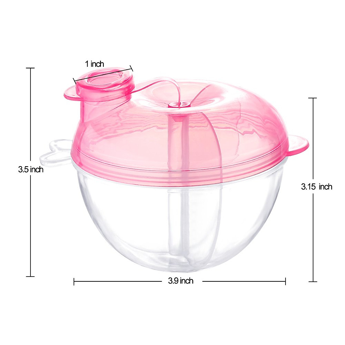 Accmor Baby Formula Dispenser for On-The-Go Feedings, Three-Compartment Non-Spill Formula Container to Go, Snack Milk Powder Dispenser for Traveling with Infant Toddler, Pink
