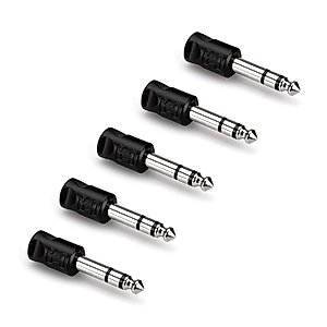Hosa Adaptor GPM-103 3.5mm TRS-F to 1/4" TRS-M 5 Pack Bundle