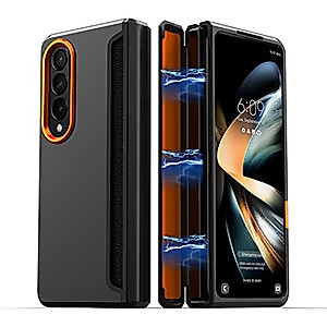 XIIICASE Galaxy Z Fold 4 Case Magnetic Hinge Protection Shockproof Hard PC Soft TPU Protective Cover for Samsung Galaxy Z Fold 4 5G (Red)