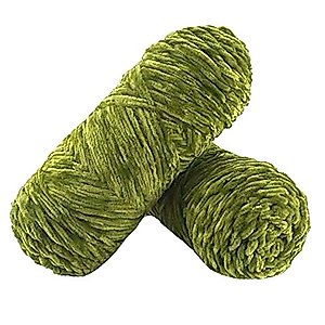 Green Velvet Chenille Yarn DIY Winter Sweater Scarf Gloves Yarn Fluffy Soft Warm Yarn Accessory Yarn Knitting Materials 200g