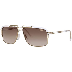 Cazal Legends Cazal 9103 004 Sunglasses White/Gold/Brown Gradient Rectangle Shape 61mm Lens-61 Bridge-12 B-43 ED-65 Temple-140