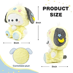 Wetacmof 8in Kawaii Cute Plush Soft Yellow Dog Cute Cartoon Stuffed Animals Toy Doll Gift for Kids and Fans