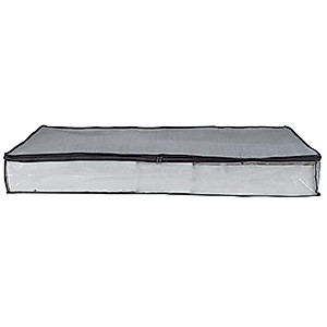 Simplify Foldable Under-The-Bed Storage Bag Organizer for Clothes, Seasonal, Blankets, Bedrooms and Closets, Grey, 26603-GREY