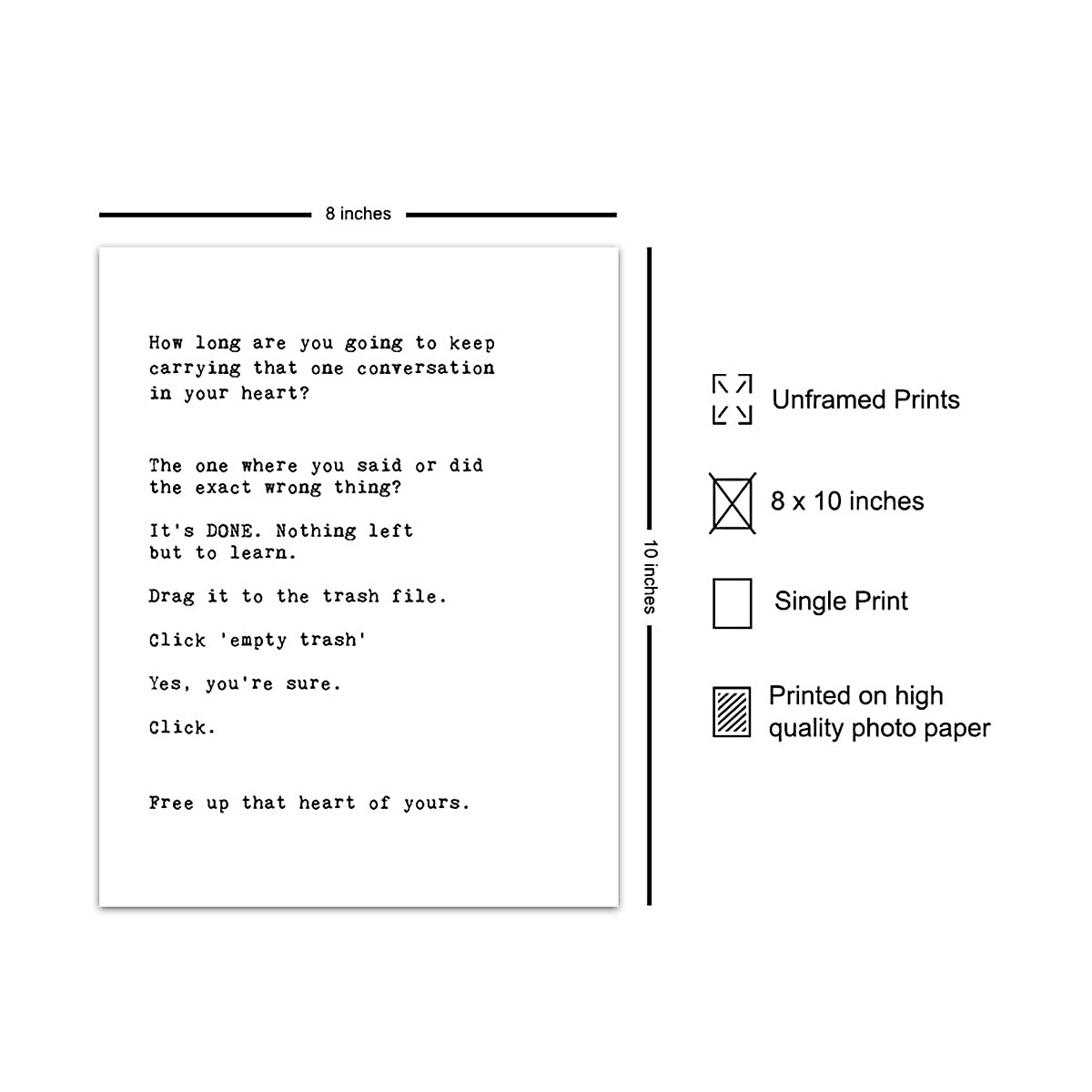 Inspirational Quote Wall Art - Positive Quote Motivational Wall Decor - Encouragement Gift for Women, Men, Teens - Uplifting Poster for Bedroom, Bathroom, Living Room