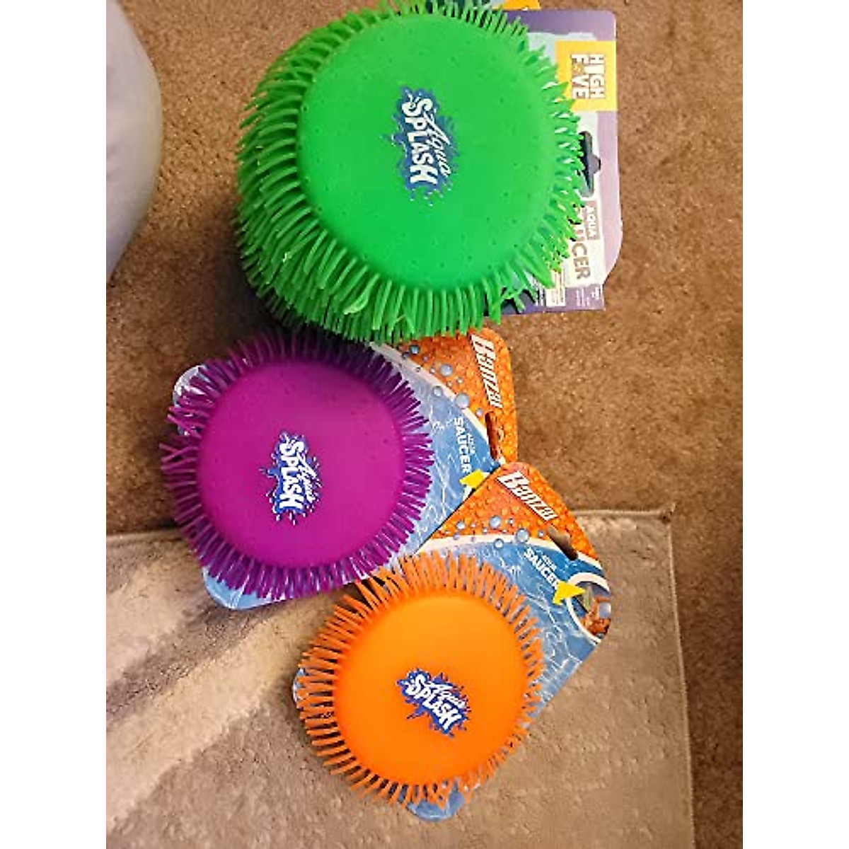 Banzai Green Aqua Saucer Pool Toy 5" Disk (Soak It and Throw It)