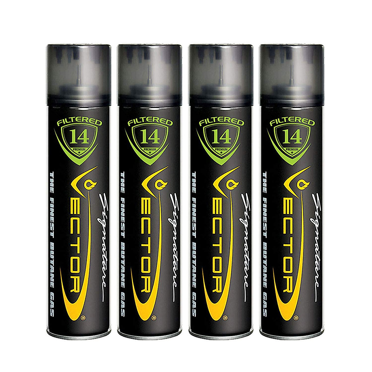 Vector KGM Vector 14x Filtered Premium Refined Fuel Butane Gas Refill (320mL) 4 Cans