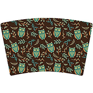 Mugzie Brown Owls Travel Mug with Insulated Wetsuit Cover, 16 oz, Multicolor