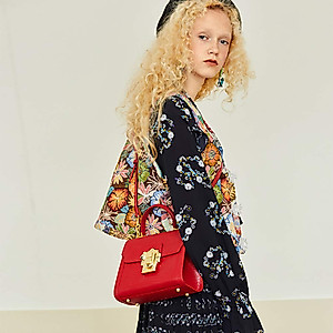 Leather Purses For Women With Drawstring Closure - Crossbody Purses For Women Adjustable Strap Shoulder Purse Hobo Bags (Red)