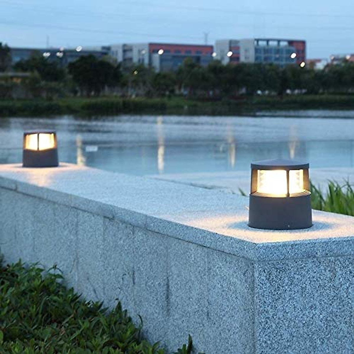 ZMY Modern Simple Waterproof Pillar Lighting Outdoor Aluminum Stigma Column Lamp Villa Home Garden Post Light Courtyard Deocrative Pathway Illumination E27 Edison
