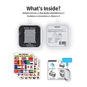 miak Airpods Case Cover, Protective Case with Keychain for Apple Airpods 2nd & 1st Generation, Silver