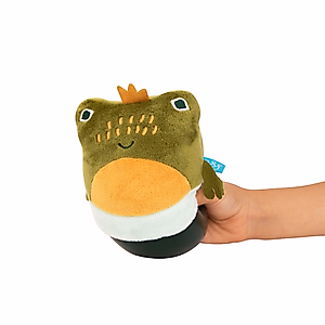 Manhattan Toy Wobbly Bobbly Frog Weighted, Soft Silicone Wobble Ball with Embroidered Plush Baby & Toddler Toy