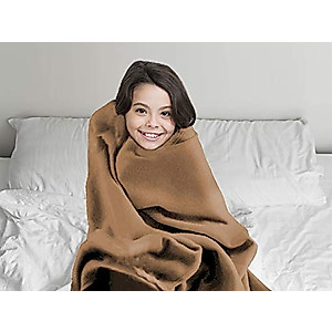 JMR Fleece Throw Blankets for Bed, Couch, or Sofa - Ultra-Soft and Warm Microfiber Plush Blanket for Home and Outdoor Use (Beige, 108X90)