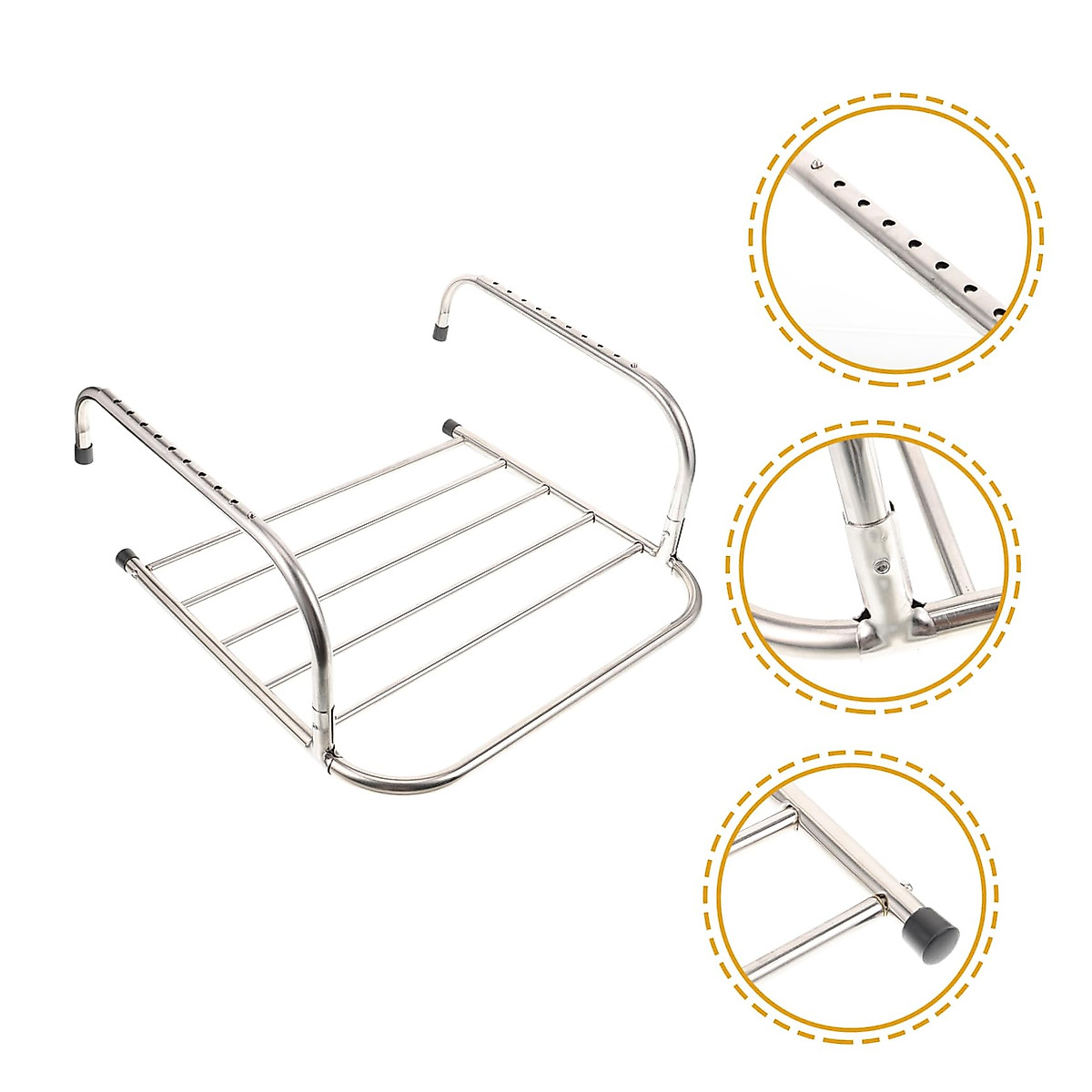 ABOOFAN Storage Shelf Coat Hangers Storage Shelves Clothes Drying Rack Windowsill Drying Rack Portable Drying Rack Storage Rack Folding Rack Outdoor Travel Stainless Steel Heat Sink