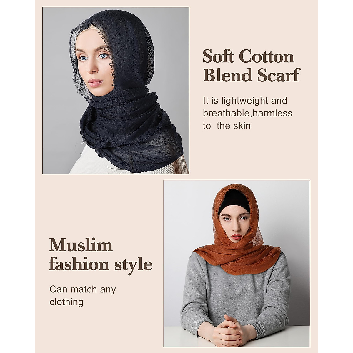 ramede 24 Pcs Women Hijab Scarfs Soft Scarf Shawl Lightweight Long Wraps for Whole Season, 24 Colors