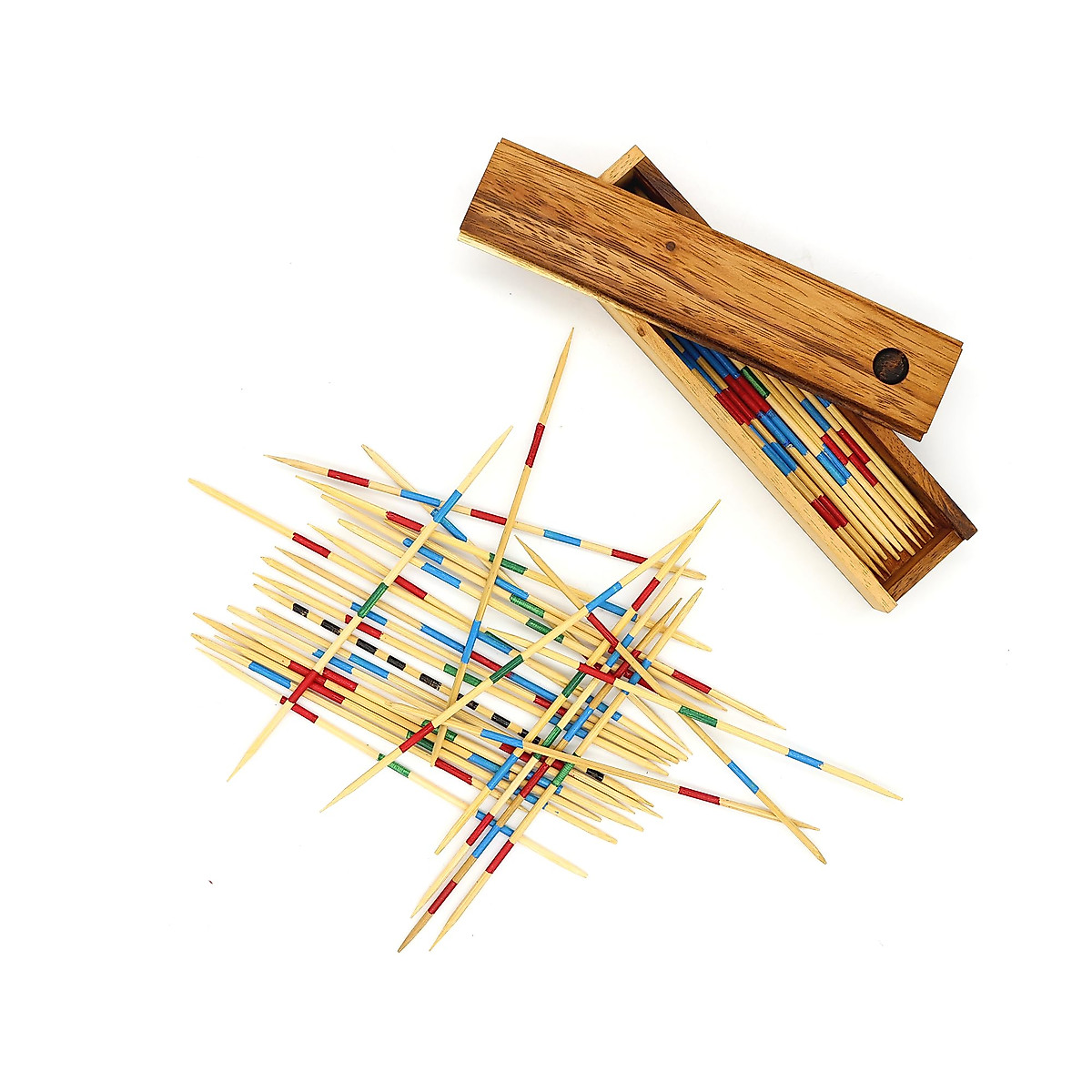 BSIRI Mikado Wooden Pick Up Sticks Classic Kids Board Game for Adults and Teens in Family and Children Board Games for Kids 7 and Brain Teasers of Mathematics Fun Table Games