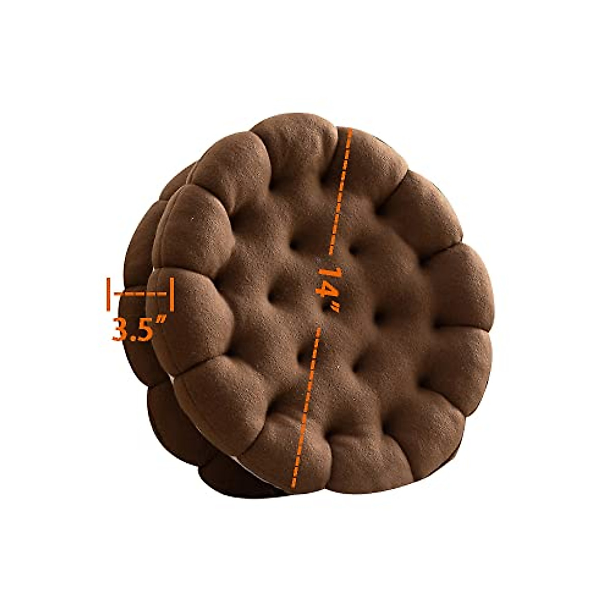 KedeLak Sandwich Biscuits Throw Pillows for Sofa Couch Brown Chocolate Biscuits Seat Cushions Cute Round Food Throw Pillows for Home Decoration