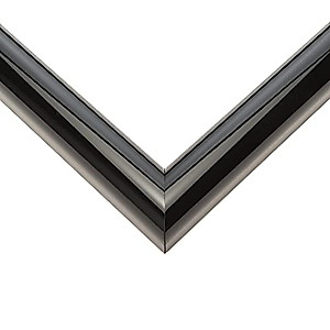 32x9 Frame Black Real Wood Picture Frame Width 1.25 Inches | Interior Frame Depth 0.5 Inches | Martin Lacquer Photo Frame Complete with UV Acrylic, Foam Board Backing & Hanging Hardware