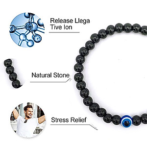 Evil Eye Women Chain Men's Link Bracelets, Agate