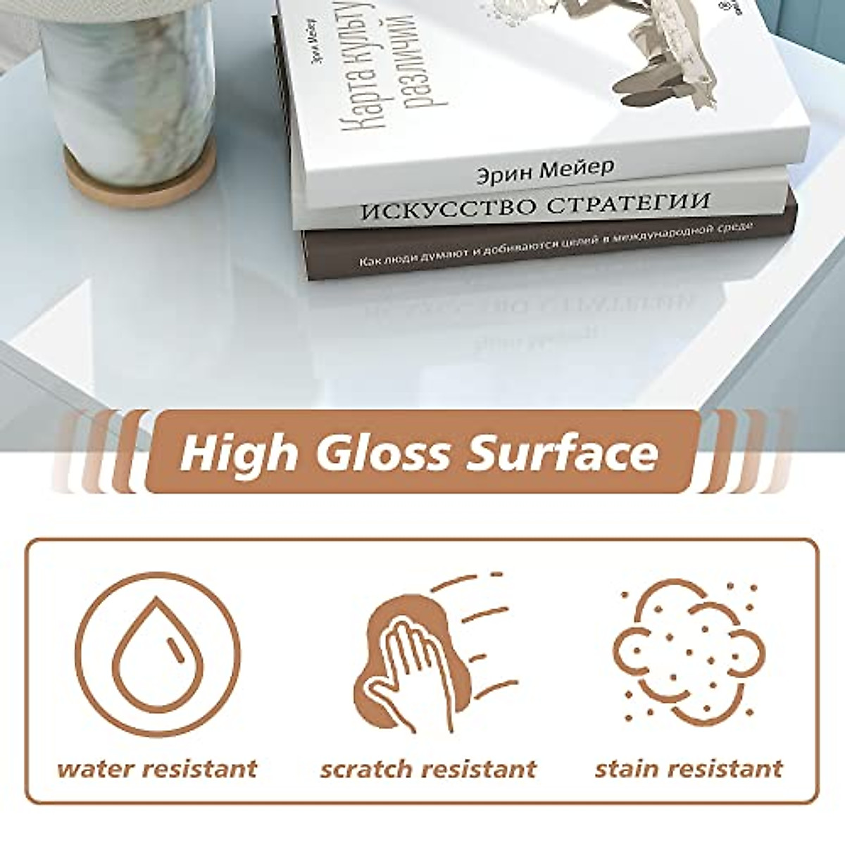 TaoHFE White Nightstand Set of 2 Bedroom Nightstand Modern Dresser and Nightstand Set 2 White Nightstand with Drawers Night Stand for Bed Room with Rubber Wood Leg