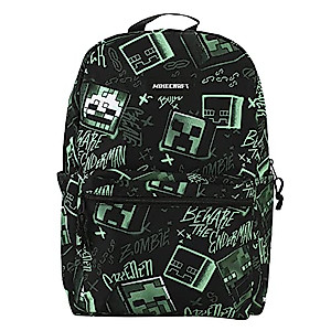 Bioworld Minecraft Creeper Heads Black Backpack