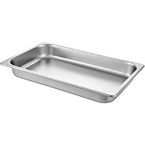 Mophorn Hotel Pans Full Size 2.5 Inch Deep, Steam Table Pans 6 Pack, 22 Gauge/0.8mm Thick Stainless Steel Hotel Pan Anti Jam Steam Table Pan