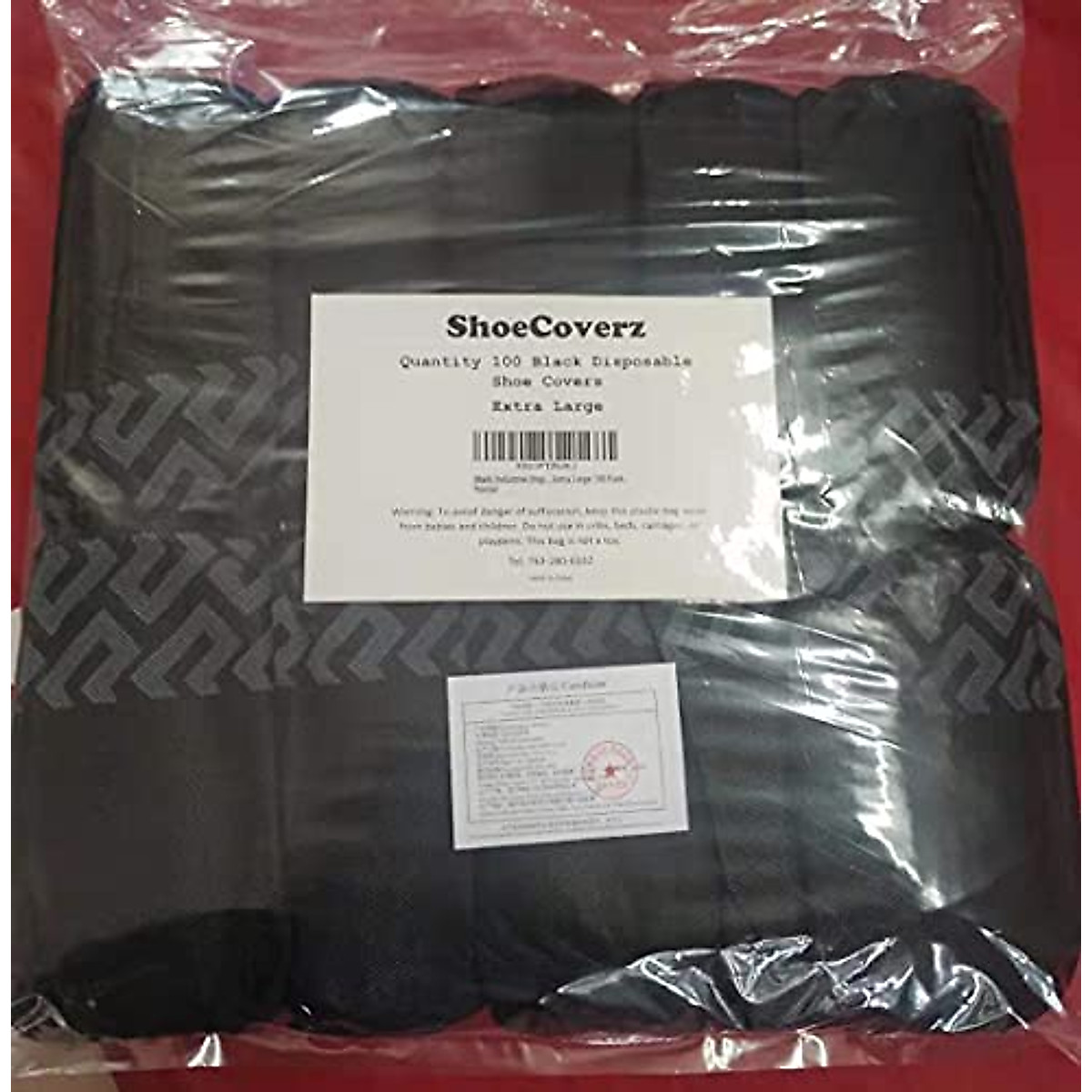 Shoecoverz Brand Black Industrial Disposable Shoe Covers for Men and Women Extra Thick 45 GSM Material Workman Booties Extra Large 100 Pack