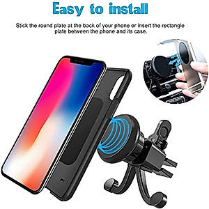Air Vent Phone Holder, Magnetic Car Mount Phone Holder Cradle for iPhone 13/13 Pro/13 Pro Max/13 Mni/12/Mini/Pro Max/11/11 Pro/XR/ X/8 Galaxy S10/S9/S8/S7/S6/S5, LG and More