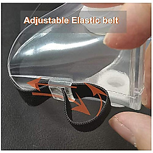 grinderPUNCH Protective Clear Safety Goggles with Vents, Lightweight and Adjustable Elastic Strap