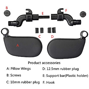 JSKRL Car Headrest Pillow, 360°Adjustable PU Leather Car Seat Head Neck Support Rest Cushion Both Kids Adults for Travel Sleeping