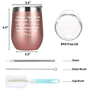 GINGPROUS Daughter in Law Gifts, The Only Thing Better Than Having You Tumbler Mother’s Day Birthday Gifts for Daughter in Law from Mother in Law, Insulated 12 Oz Stainless Steel Tumbler, Rose Gold