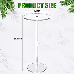 Chunful Drink Side Table Small Acrylic Drink Table Clear Living Room Tables Round Coffee Table End Tables for Small Spaces Balcony Bedroom, Easy Assembly
