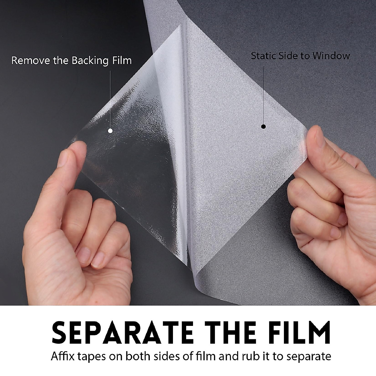 KESPEN Frosted Window Privacy Film Heat Control UV Sun Blocking Glass Stickers Static Cling Non Adhesive Door Coverings Decals for Bathroom Home Office, Frosted, 17.5 Inch X 6.5 Feet