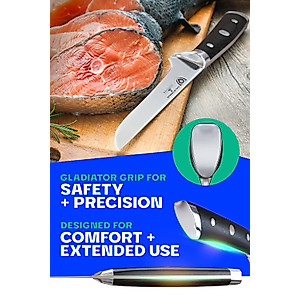 Dalstrong Boning Knife - 6 inch - Gladiator Series Elite - Forged German High-Carbon Steel Kitchen Knife - Razor Sharp - Black G10 Handle - w/Sheath - NSF Certified