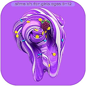 12 Pack Fruit Butter Slime Kits for Kids, with Watermelon, Lemon, Peachybbies, Strawberry, Avocado and Cherry Charm,Cute Stuff for Girls Fragrant DIY Slime, Stress Relief Toys for Girls and Boys.