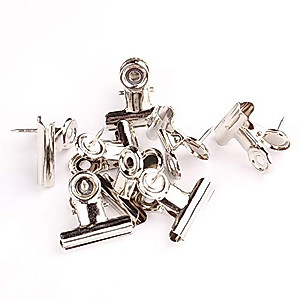 Z ZICOME 1.2" Metal Clips with Pins for Cork Boards, Bulletin Boards, Silver, 30 Pack